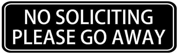 Acrylic Sign 3x10 Inch No Soliciting Please Go Away Sign Acrylic Plaque ...