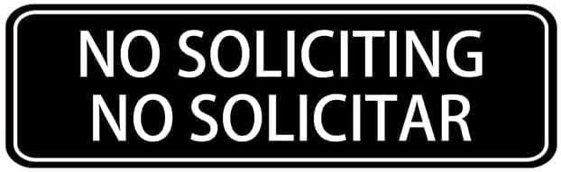 Acrylic Sign 3x10 Inch No Soliciting No Solicitar Sign Acrylic Plaque ...