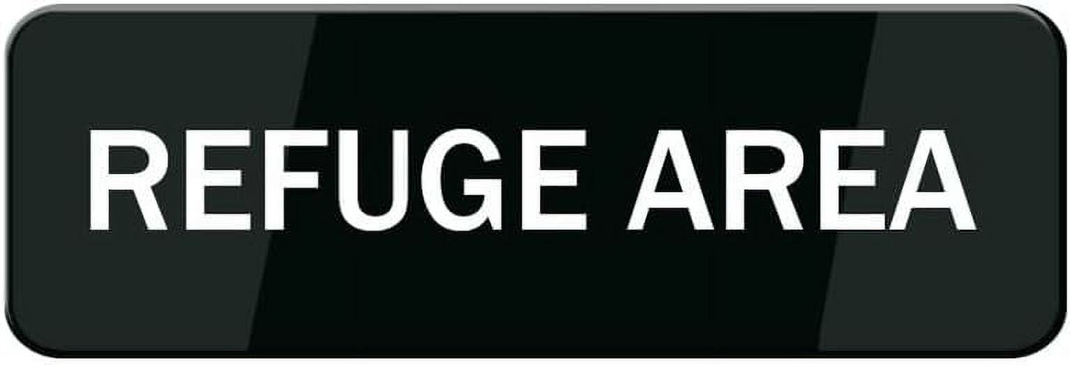 Acrylic Sign 3x10 Inch Strong Self Adhesive Acrylic Refuge Area Sign ...