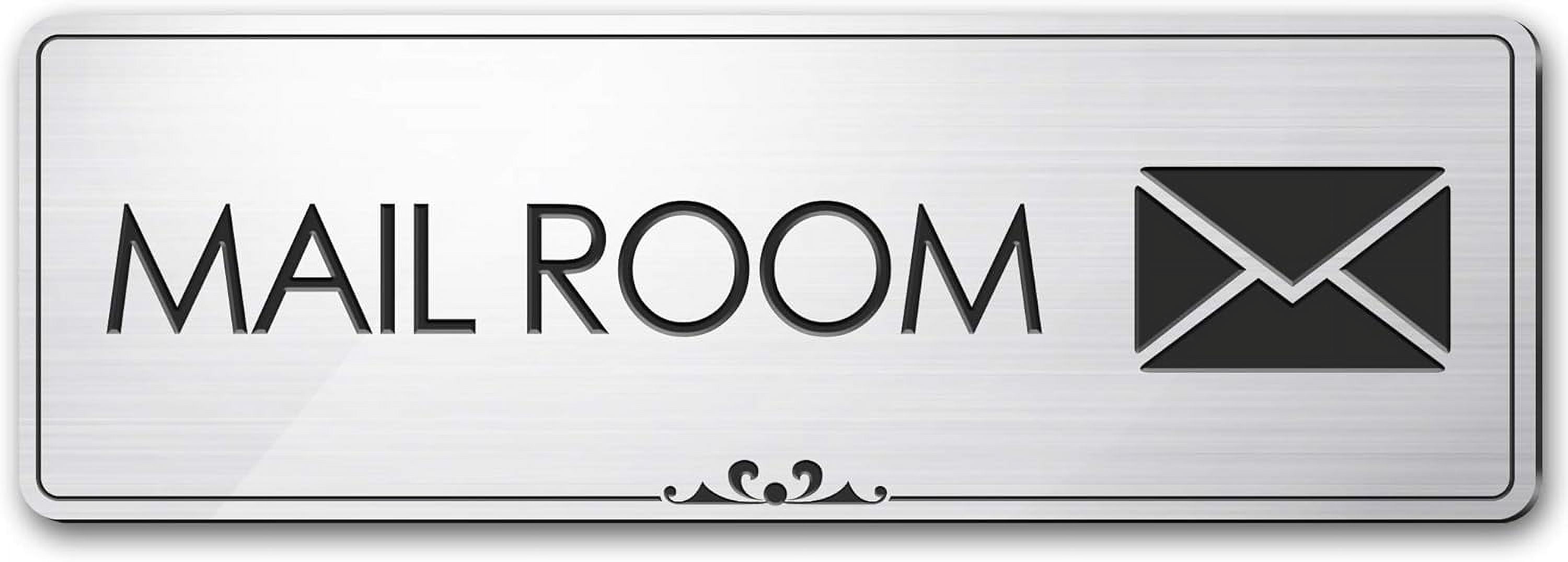 Acrylic Sign 3x8 Inch Acrylic Signs Mail Room Sign Brushed Silver ...