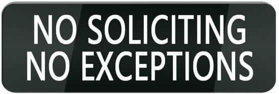 Acrylic Sign 3x8 Inch Acrylic Signs No Soliciting No Exceptions Fade ...