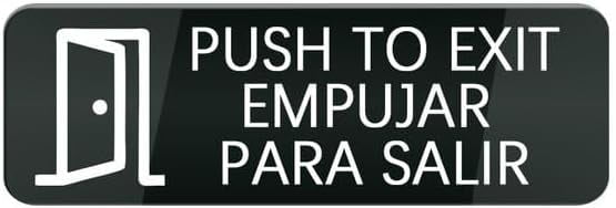 Acrylic Sign 3x8 Inch Acrylic Signs Push To Exit Empujar Para Salir ...