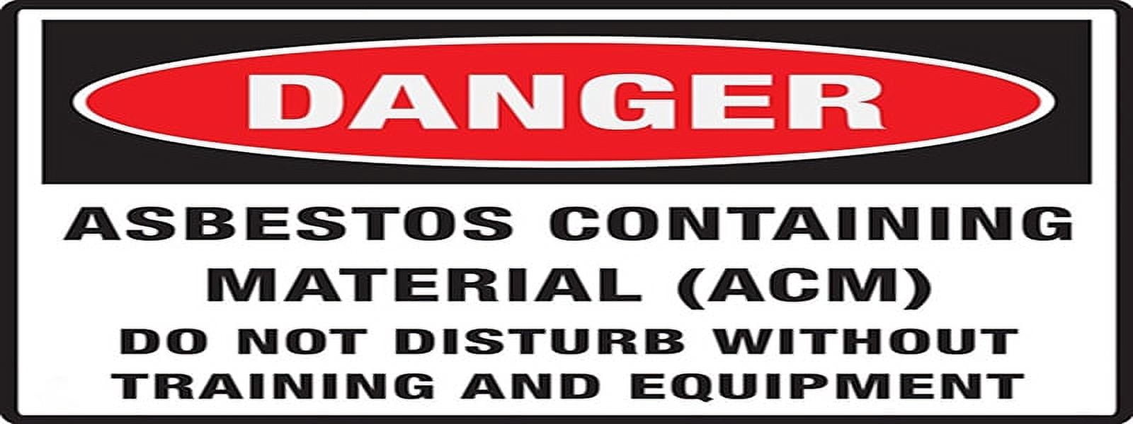Acrylic Sign 3x8 Inch Asbestos Containing Material Acm Sign Small ...
