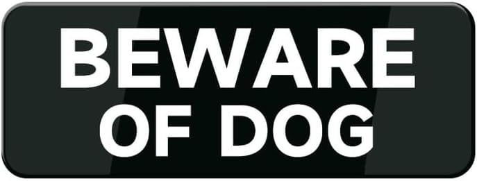 Acrylic Sign 3x8 Inch Beware Of Dog Wall Or Door Sign Black & White ...