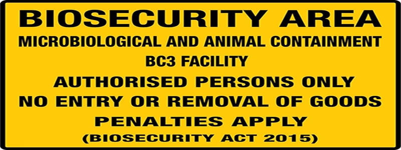 Acrylic Sign 3x8 Inch Biosecurity Area Microbiological And Animal ...