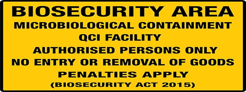 Acrylic Sign 3x8 Inch Biosecurity Area Microbiological Containment Qci ...