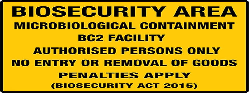 Acrylic Sign 3x8 Inch Biosecurity Areamicrobiological Containmentbc2 ...