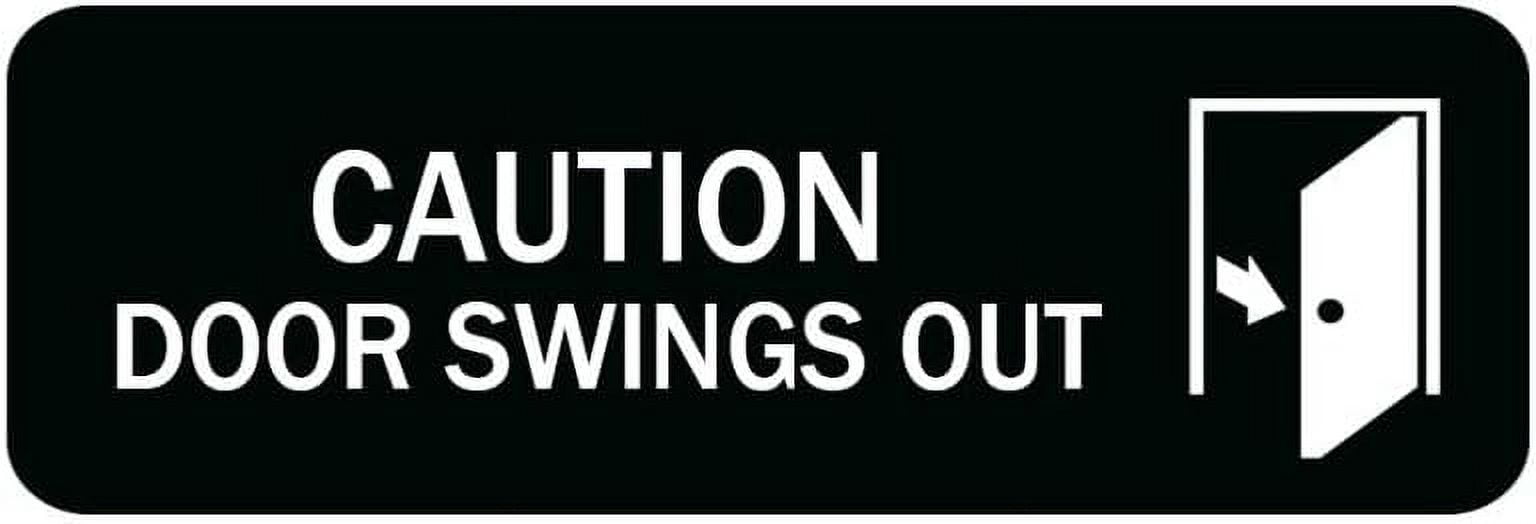 Acrylic Sign 3x8 Inch Caution Door Swings Out Sign Stickers Acrylic ...