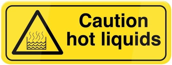 Acrylic Sign 3x8 Inch Caution Hot Liquids Sign Self Adhesive Sign For ...