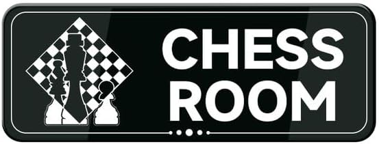 Acrylic Sign 3x8 Inch Chess Room Wall Or Door Sign Black & White ...