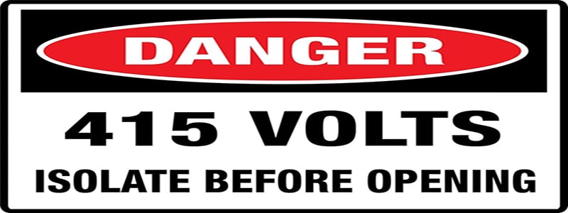 Acrylic Sign 3x8 Inch Danger 415 Volts Isolate Before Opening Sign ...