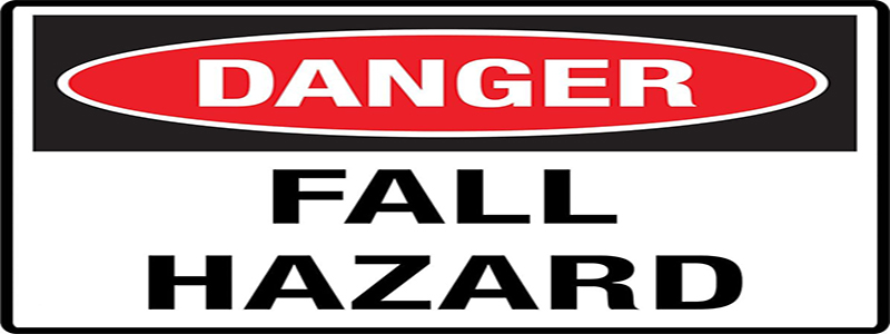 Acrylic Sign 3x8 Inch Danger Fall Hazard Sign For Door Or Wall Acrylic ...