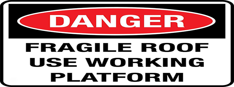 Acrylic Sign 3x8 Inch Danger Fragile Roof Use Workings Platform Stylish ...
