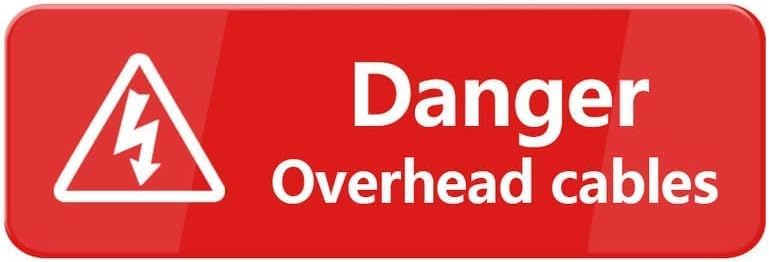 Acrylic Sign 3x8 Inch Danger Overhead Cables Sign Acrylic Plastic Sign ...