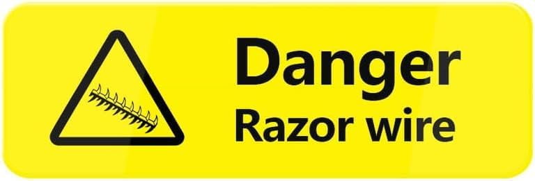 Acrylic Sign 3x8 Inch Danger Razor Wire Sign For House With For Home ...