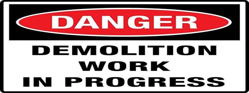 Acrylic Sign 3x8 Inch Demolition Work In Progress Sign Stylish ...