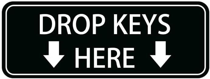 Acrylic Sign 3x8 Inch Drop Keys Here Sign Acrylic Self Adhesive Door ...