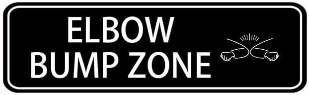 Acrylic Sign 3x8 Inch Elbow Bump Zone Acrylic Signs For Office Door ...
