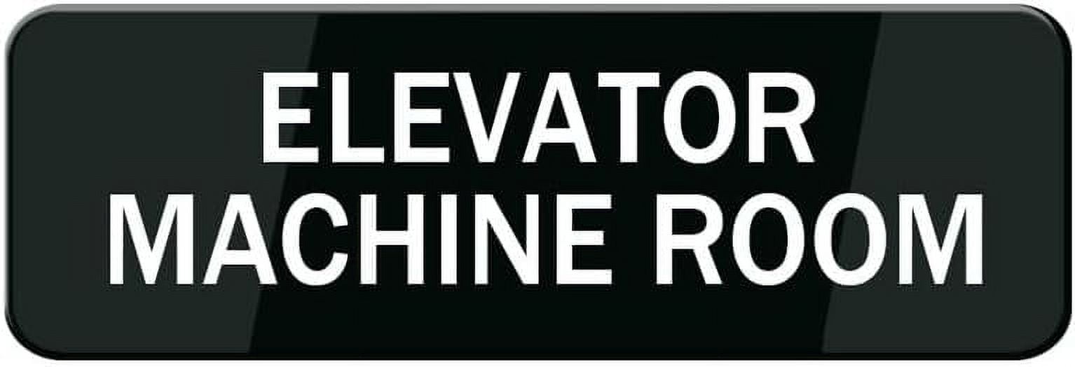 Acrylic Sign 3x8 Inch Elevator Machine Room Sign Signage White Black ...