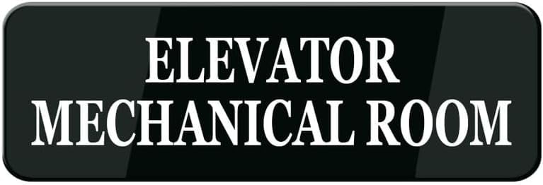Acrylic Sign 3x8 Inch Elevator Mechanical Room Sign Signage White Black ...