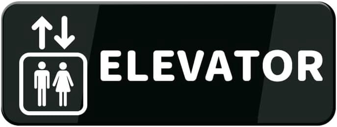 Acrylic Sign 3x8 Inch Elevator Wall Or Door Sign Black & White Acrylic ...
