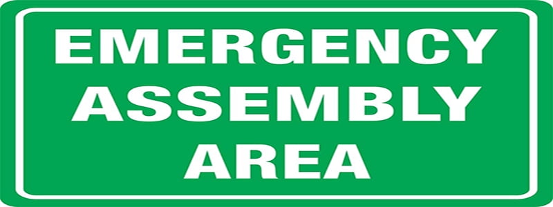 Acrylic Sign 3x8 Inch Emergency Assembly Area Sign For Door Or Wall ...