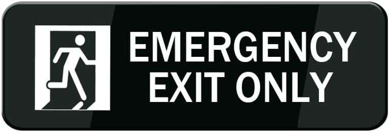 Acrylic Sign 3x8 Inch Emergency Exit Only Sign Acrylic Signs Safety ...