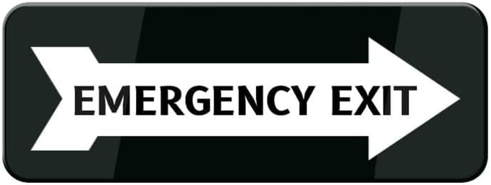 Acrylic Sign 3x8 Inch Emergency Exit With Right Arrow Sign Self ...
