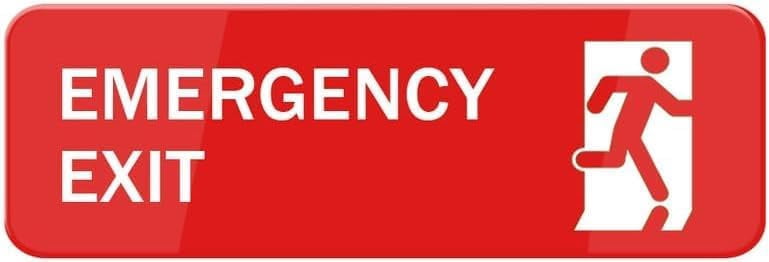 Acrylic Sign 3x8 Inch Emergency Exit Sign Self Sign For Door Or Wall ...