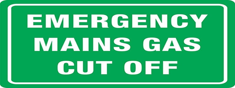 Acrylic Sign 3x8 Inch Emergency Mains Gas Cut Off Sign For House Office ...