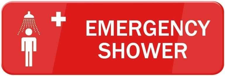 Acrylic Sign 3x8 Inch Emergency Shower Sign Signage Whitered Plastic ...