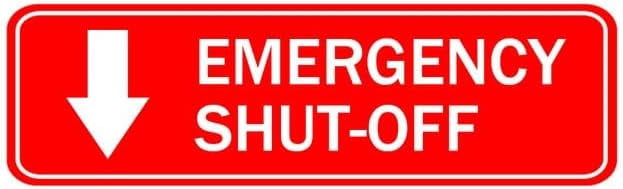 Acrylic Sign 3x8 Inch Emergency Shut Off Arrow Sign For House Door ...