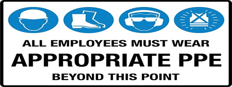 Acrylic Sign 3x8 Inch All Employees Must Wear Appropriate Ppe Beyond ...