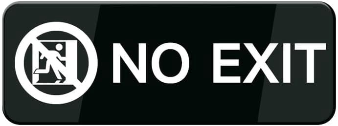Acrylic Sign 3x8 Inch No Exit Wall Or Door Sign Black & White Acrylic ...