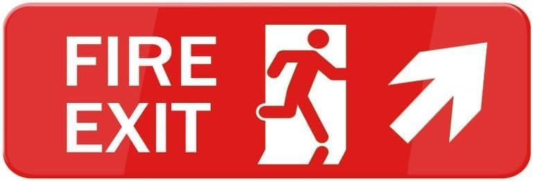 Acrylic Sign 3x8 Inch Fire Exit Sign Signage Whitered Plastic Acrylic ...