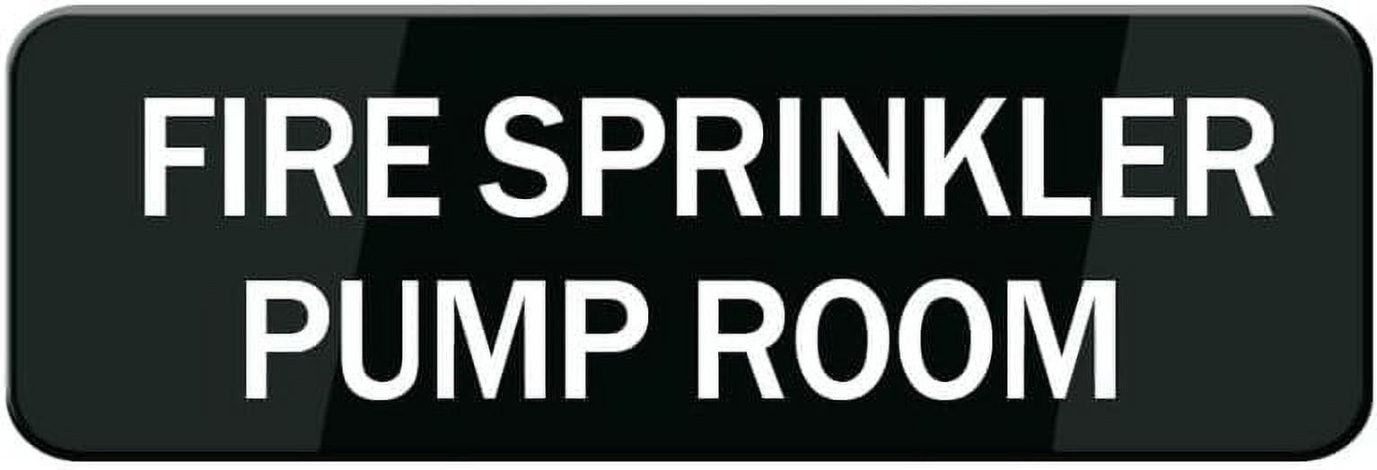 Acrylic Sign 3x8 Inch Fire Sprinkler Pump Room Sign Signage White Black ...