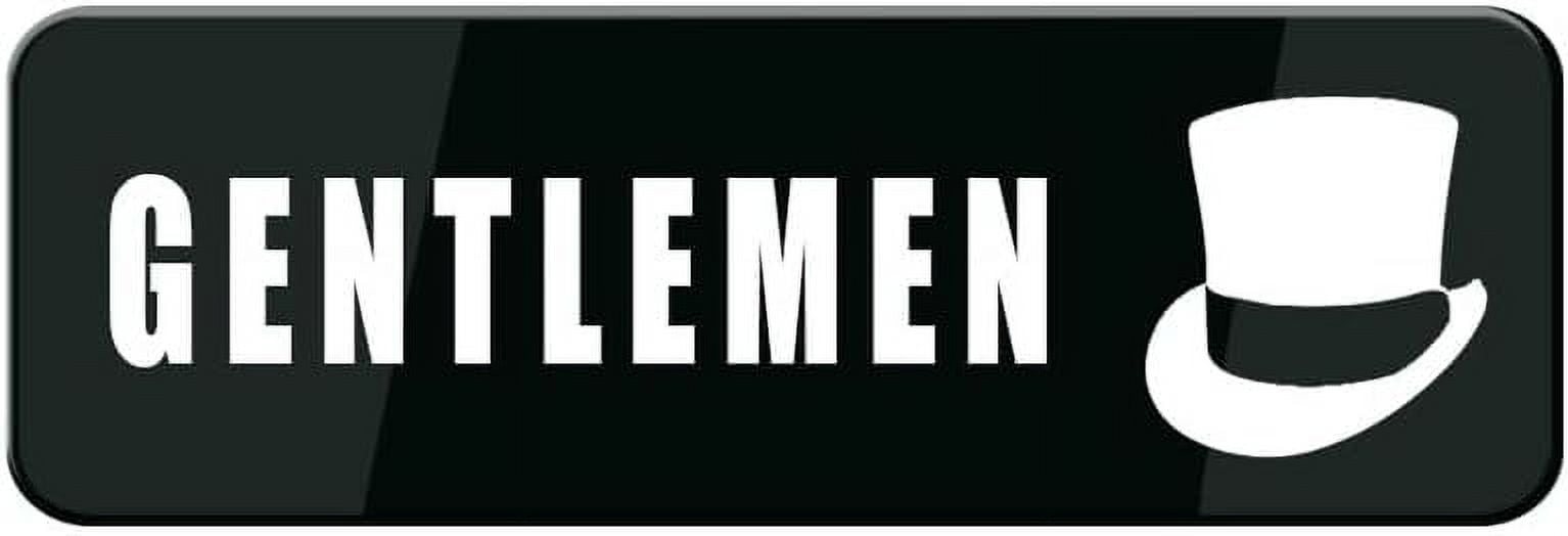 Acrylic Sign 3x8 Inch Gentlemen Sign For Door Acrylic Plastic Rounded ...