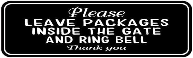 Acrylic Sign 3x8 Inch Leave Packages Inside Gate Ring Bell Sign Acrylic ...