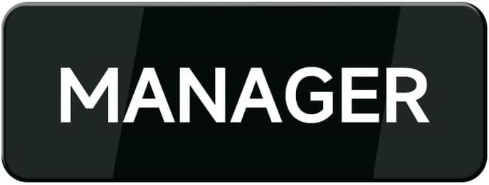 Acrylic Sign 3x8 Inch Manager Sign Black White Acrylic Self Stick Door ...