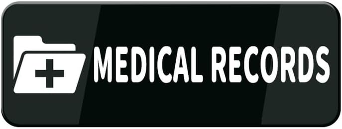 Acrylic Sign 3x8 Inch Medical Records Wall Or Door Sign Black & White ...