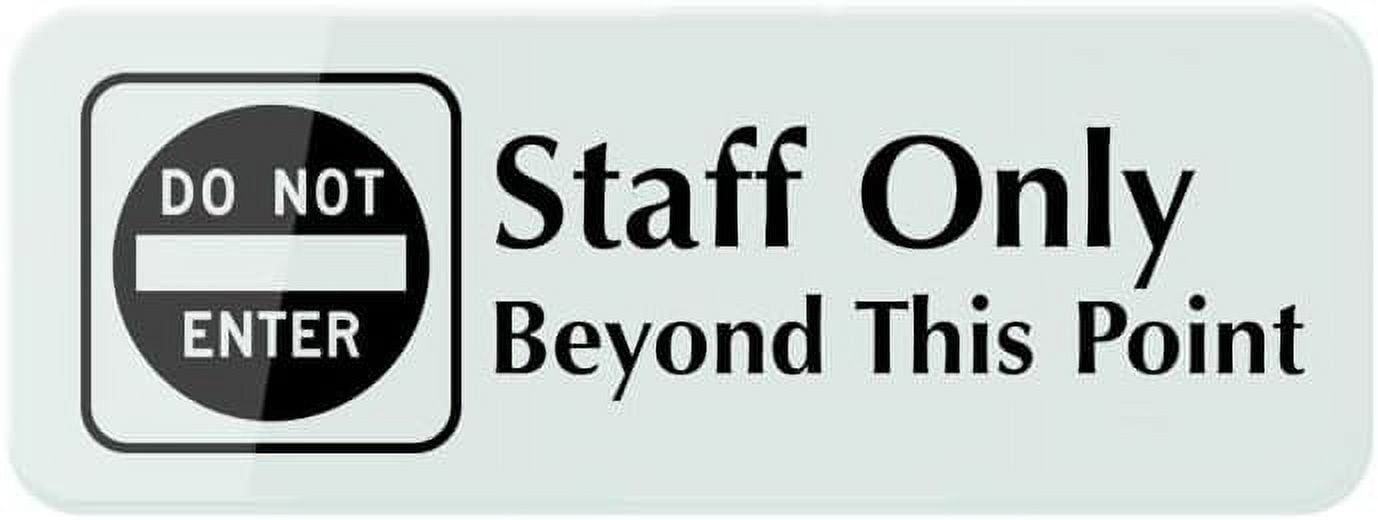 Acrylic Sign 3x8 Inch New Informative Acrylic Plastic Signs Staff Only ...