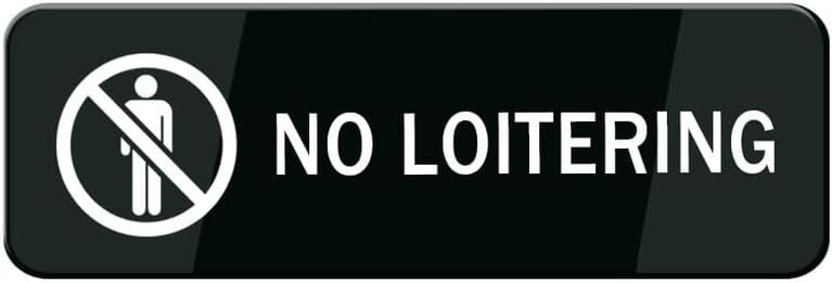 Acrylic Sign 3x8 Inch No Loitering Sign For Door Acrylic Plastic ...