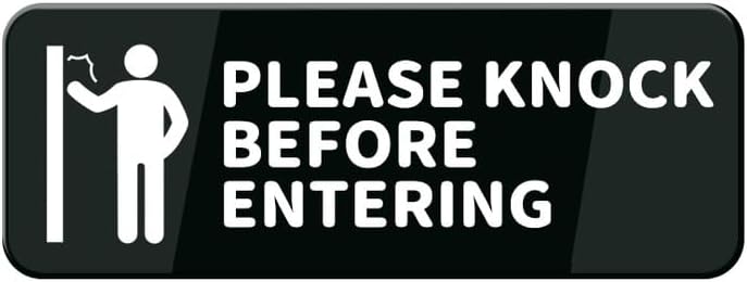 Acrylic Sign 3x8 Inch Please Knock Before Entering Sign Black White ...