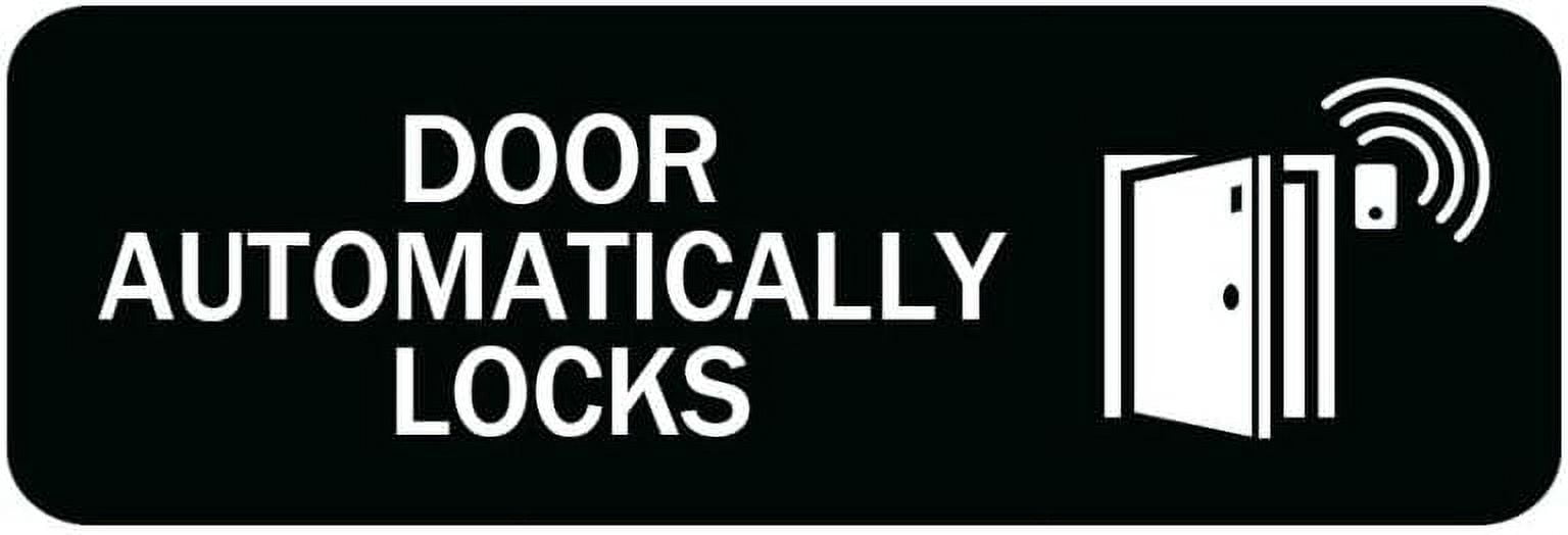 Acrylic Sign 3x8 Inch Self Adhesive Acrylic Door Automatically Locks ...