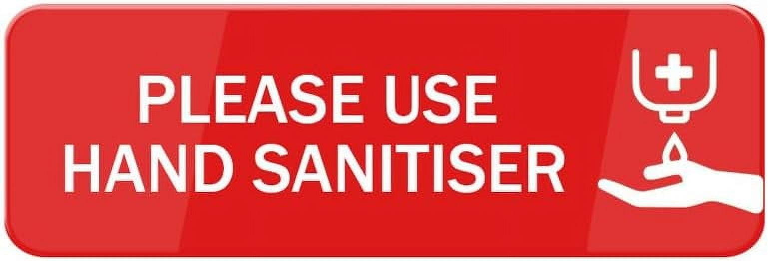 Acrylic Sign 3x8 Inch Self Adhesive Acrylic Please Use Hand Sanitiser ...