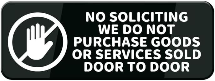 Acrylic Sign 3x8 Inch No Soliciting We Do Not Purchase Goods Or ...