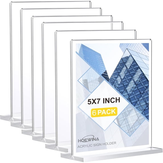 Acrylic Sign Holder 5 x 7 Inch 6 Pack - acrylic display stands for ...