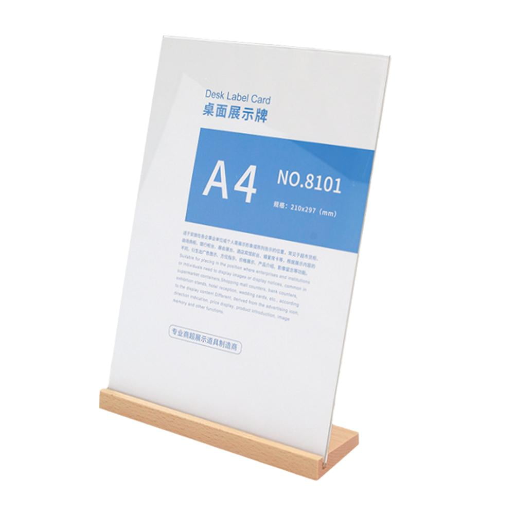 Acrylic Sign Holder, 6 Pack L Shape Acrylic Frames with Wood Base New ...