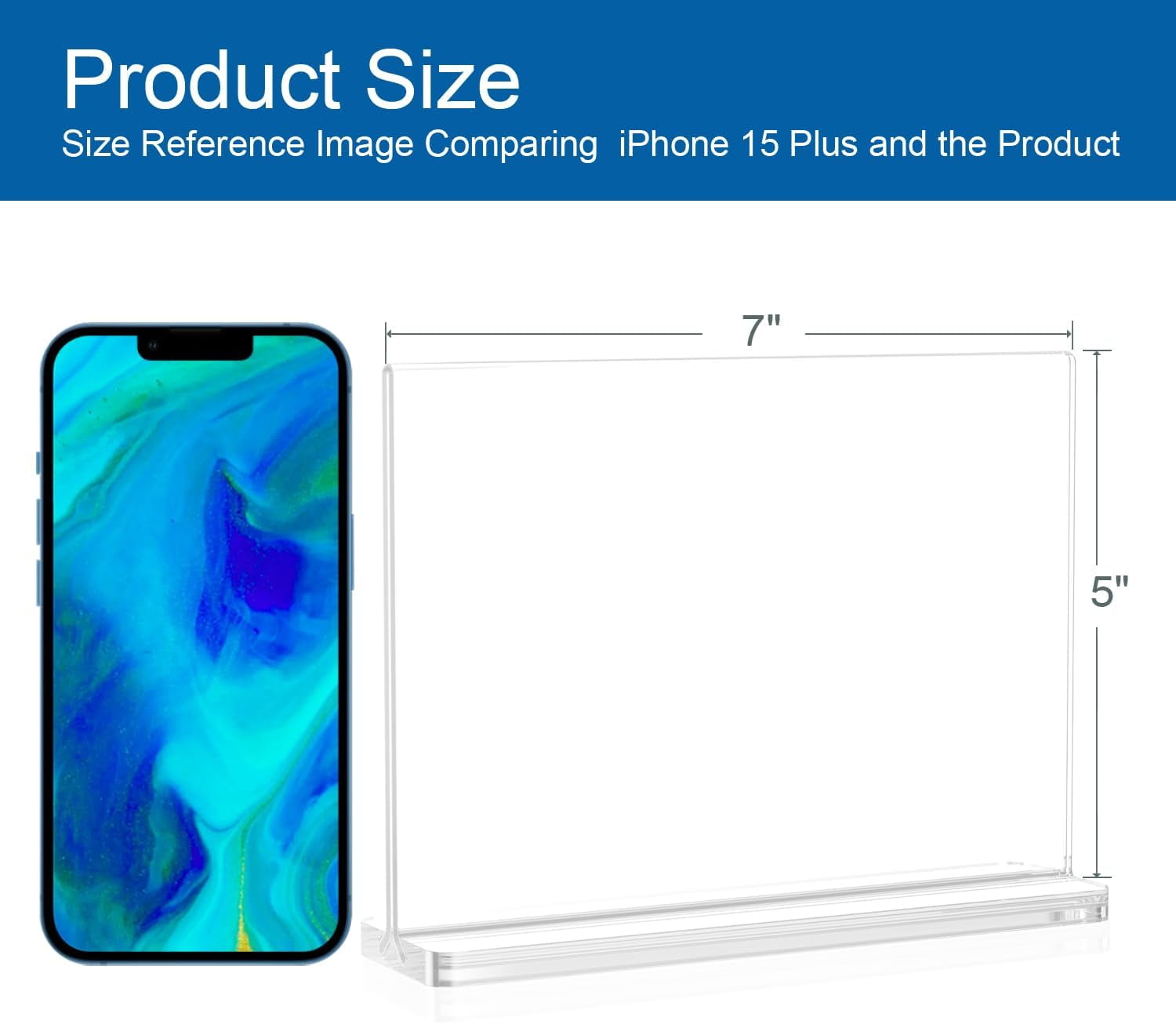 Acrylic Sign Holder 7x5 Inches, Double Sided Acrylic Display Stand ...