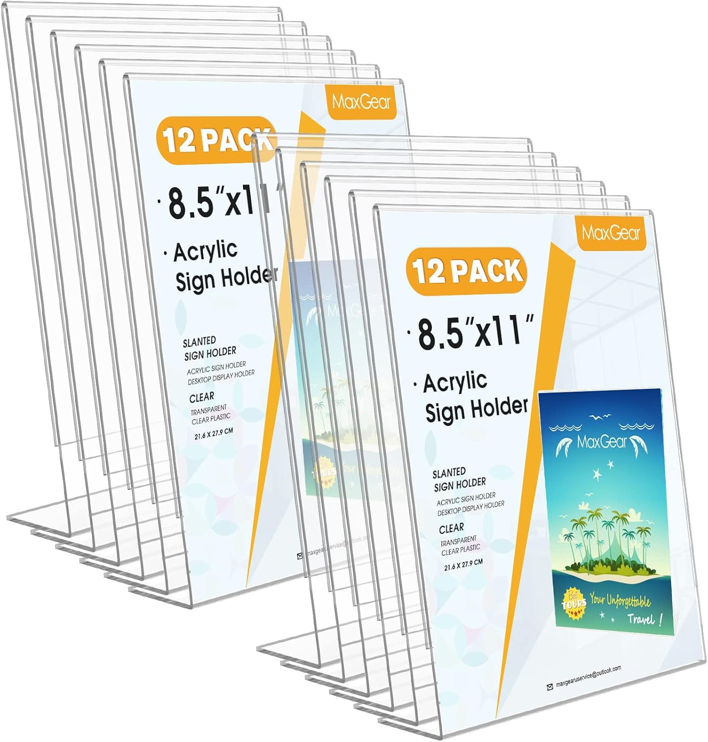 Acrylic Sign Holder 8.5 X 11 Inches Slant Back Sign Holder Clear ...